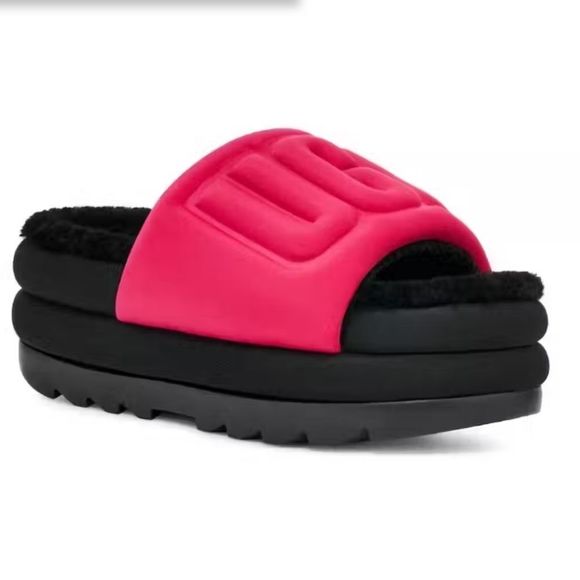 UGG | Shoes | Ugg Maxi Graphic Slide Sandal Radish Black | Poshmark